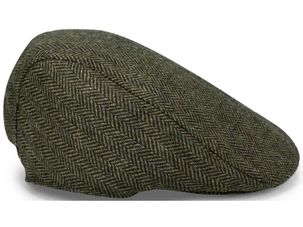 Hoggs Herringbone Waterproof Tweed Flat Cap - Green - WPHC | The ...